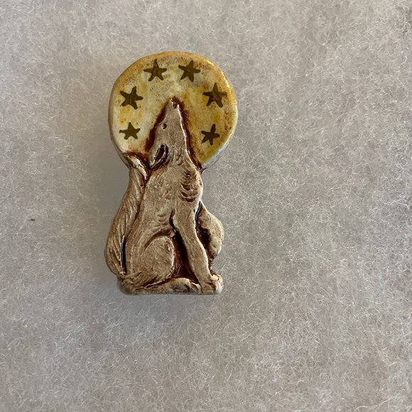 Jewelry | Howling Wolf Full Moon Handmade Pin Southwestern Western ...